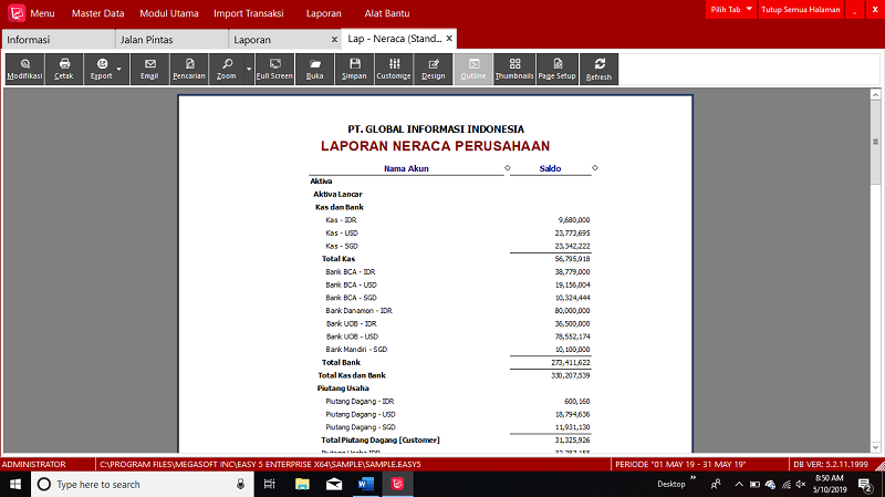 Tutorial EASY 5: Edit Header dan Footer Laporan - Dukungan Easy