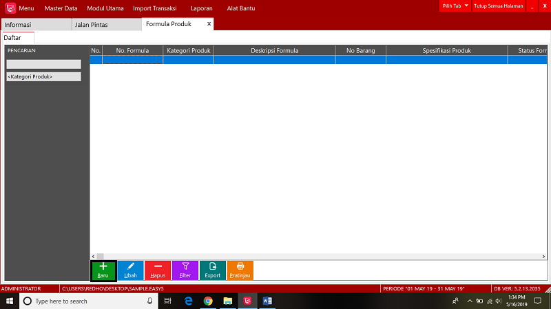 Tutorial EASY: Membuat Formula Produksi - Dukungan Easy